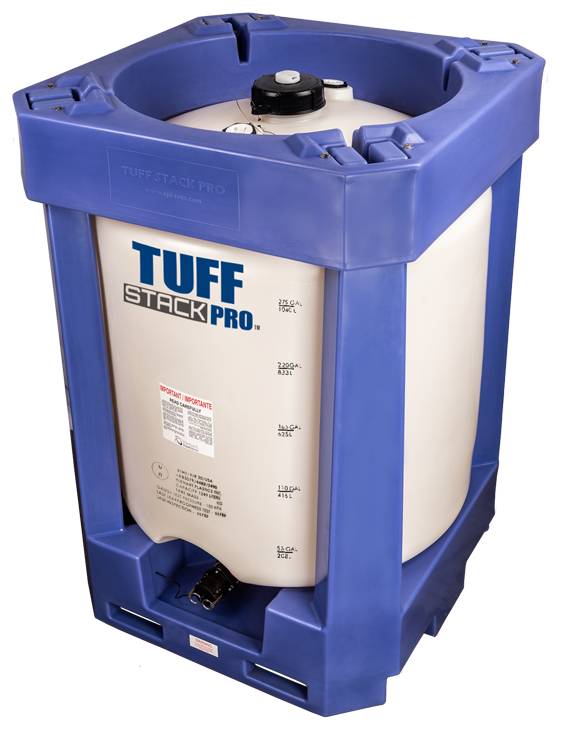 TUFF Stack Pro® IBC Tote - Cylindrical Tank & All-Poly Frame
